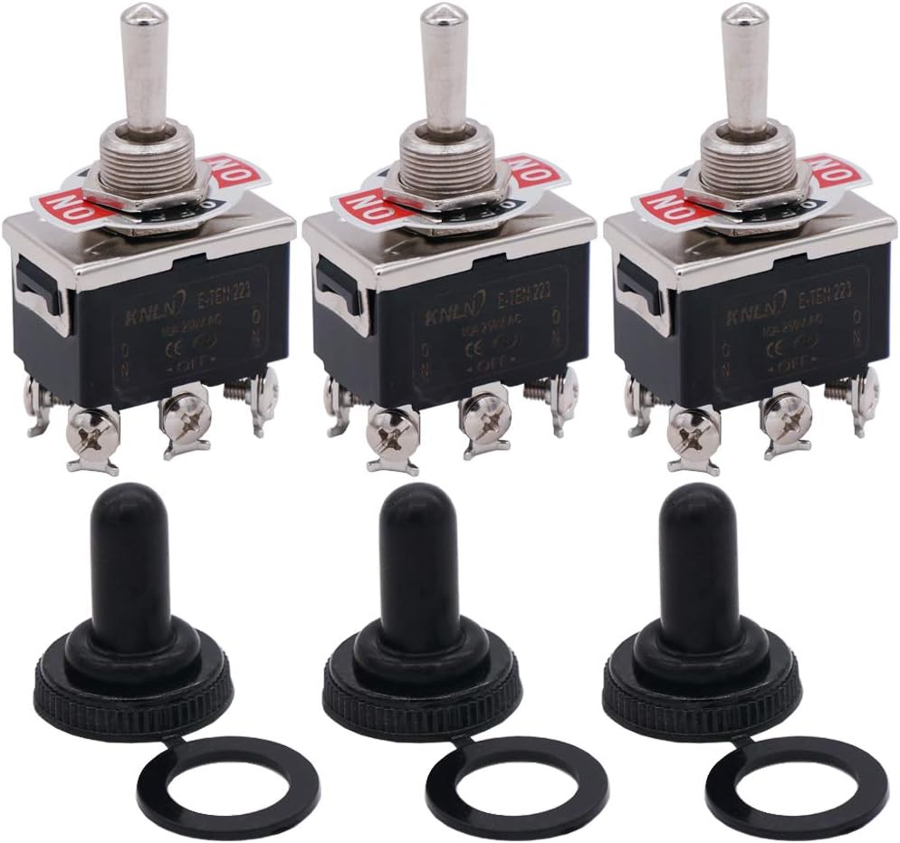 Twidec /3Pcs Heavy Duty Rocker Momentary Toggle Switch 20A 125V DPDT 3 ...