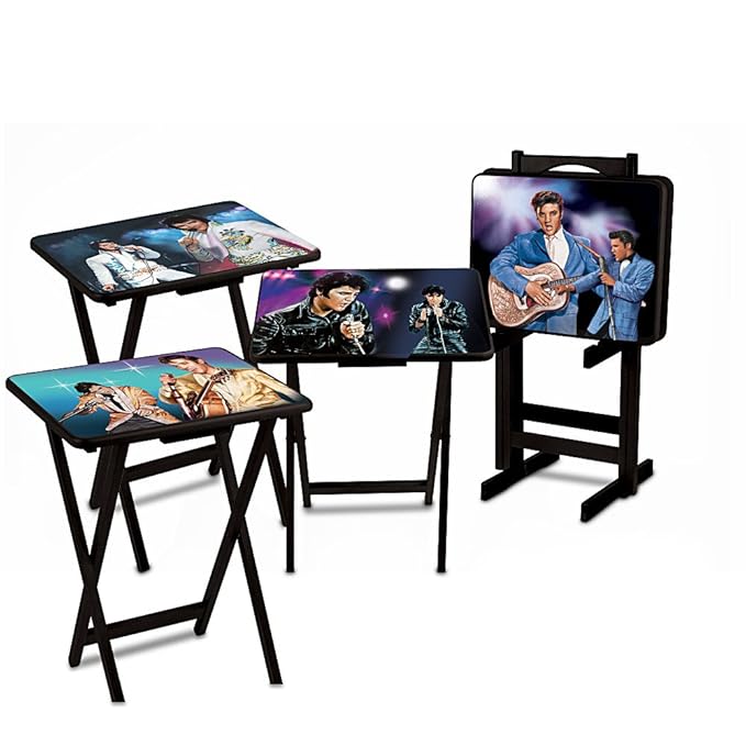 Elvis Presley Tray Table Set by The Bradford Exchange: Amazon.co.uk ...