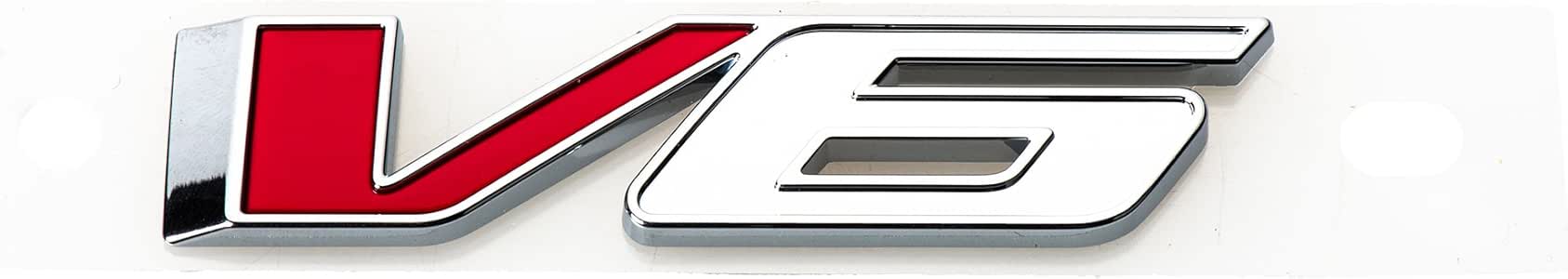 Amazon.com: OEM NEW Bed/Fender V6 Emblem Badge Chrome & Red 17-18 ...