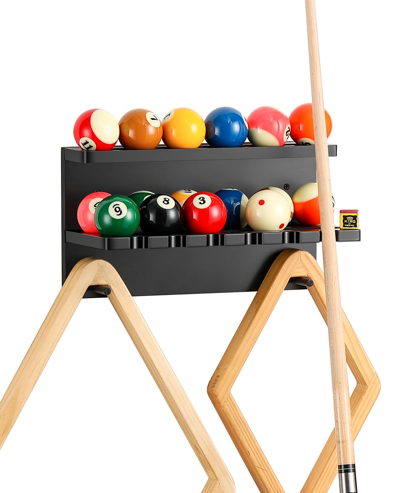 EXTCCT Wall Mount Billiard Balls Rack- Hardwood Billiard Balls Holder ...
