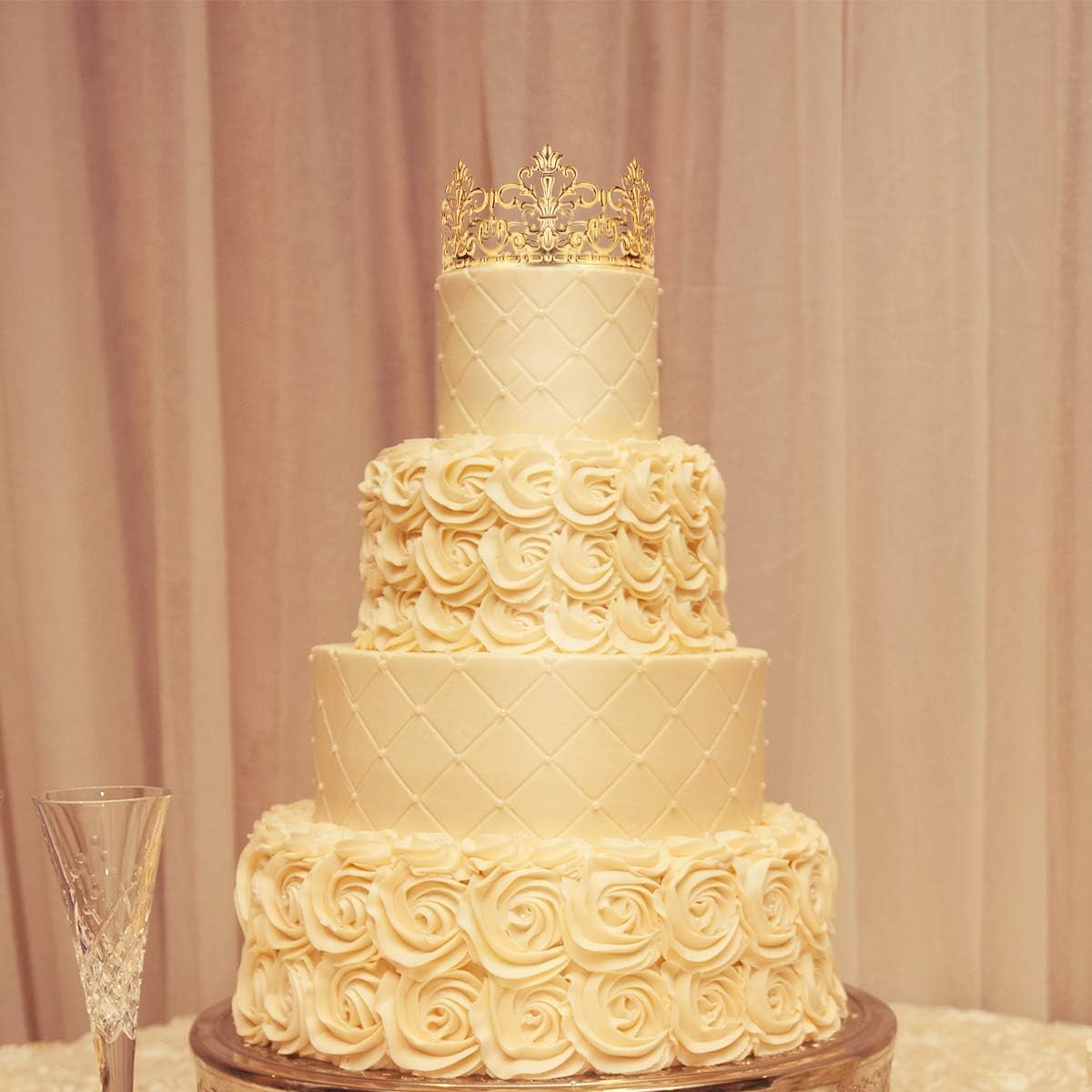 BESTONZON Gold Crown Cake Topper Queen Princess Themed Crown Cake ...
