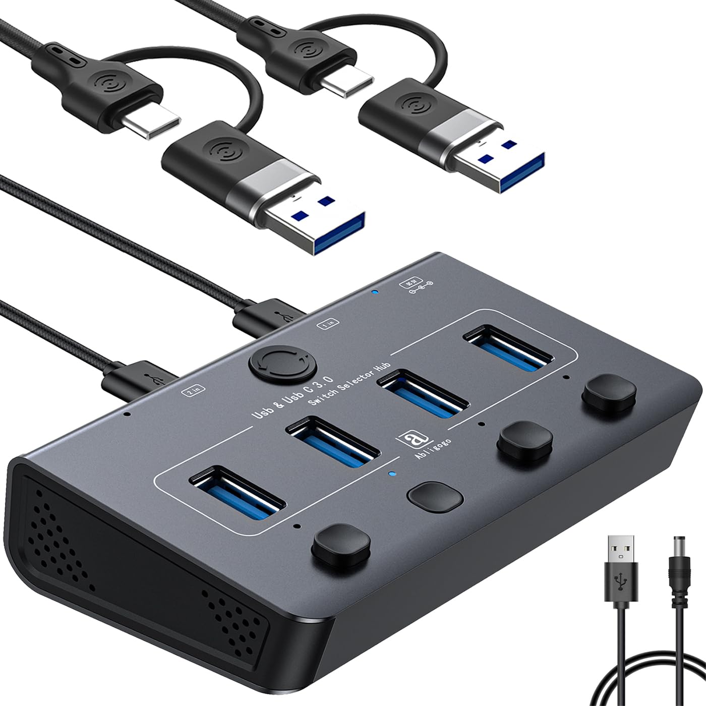 Mua USB Switch, USB Switcher 2 Computers with 2 in 1 A/C Dual-Headed ...