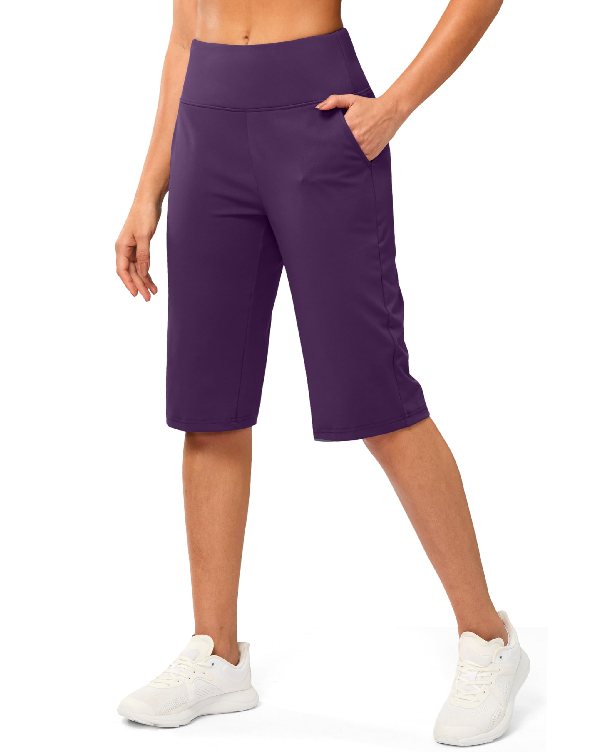 G Gradual Women's Bermuda Long Shorts 14" Knee Length Capris with ...