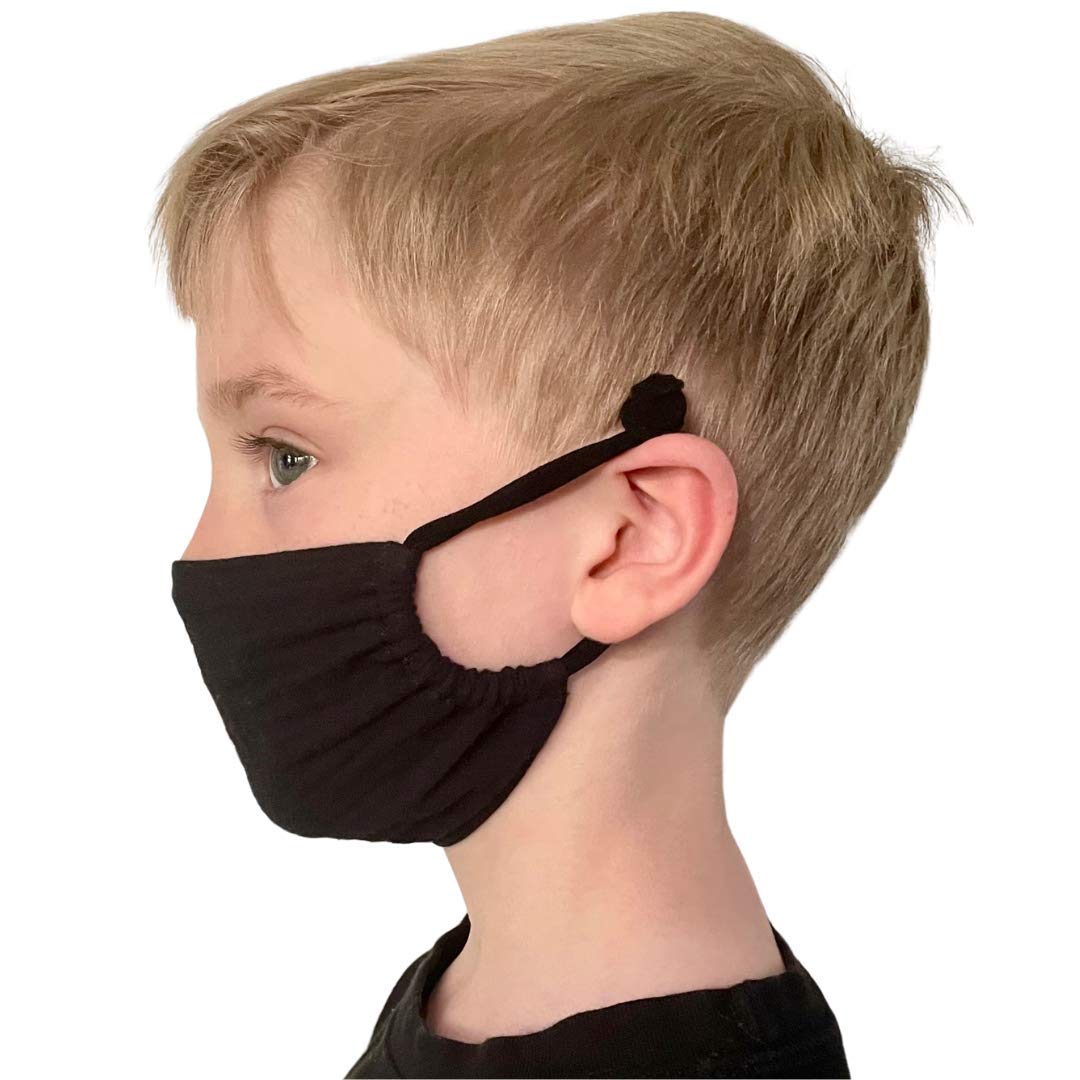 Amazon.com: Kids and Teens Black Mask, Breathable, Single Layer, Cotton ...