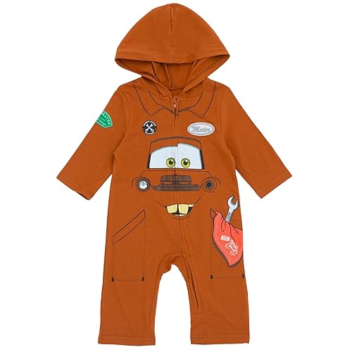 Disney Pixar Cars Tow Mater Newborn Baby Boys Zip Up Coverall 0-6 ...