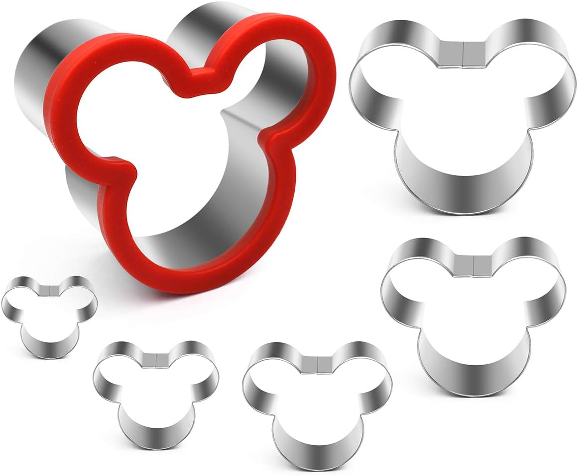 ANPOPO Mickey Mouse Cookie Cutters, 6 Piece Mickey Face Cookie Cutter ...