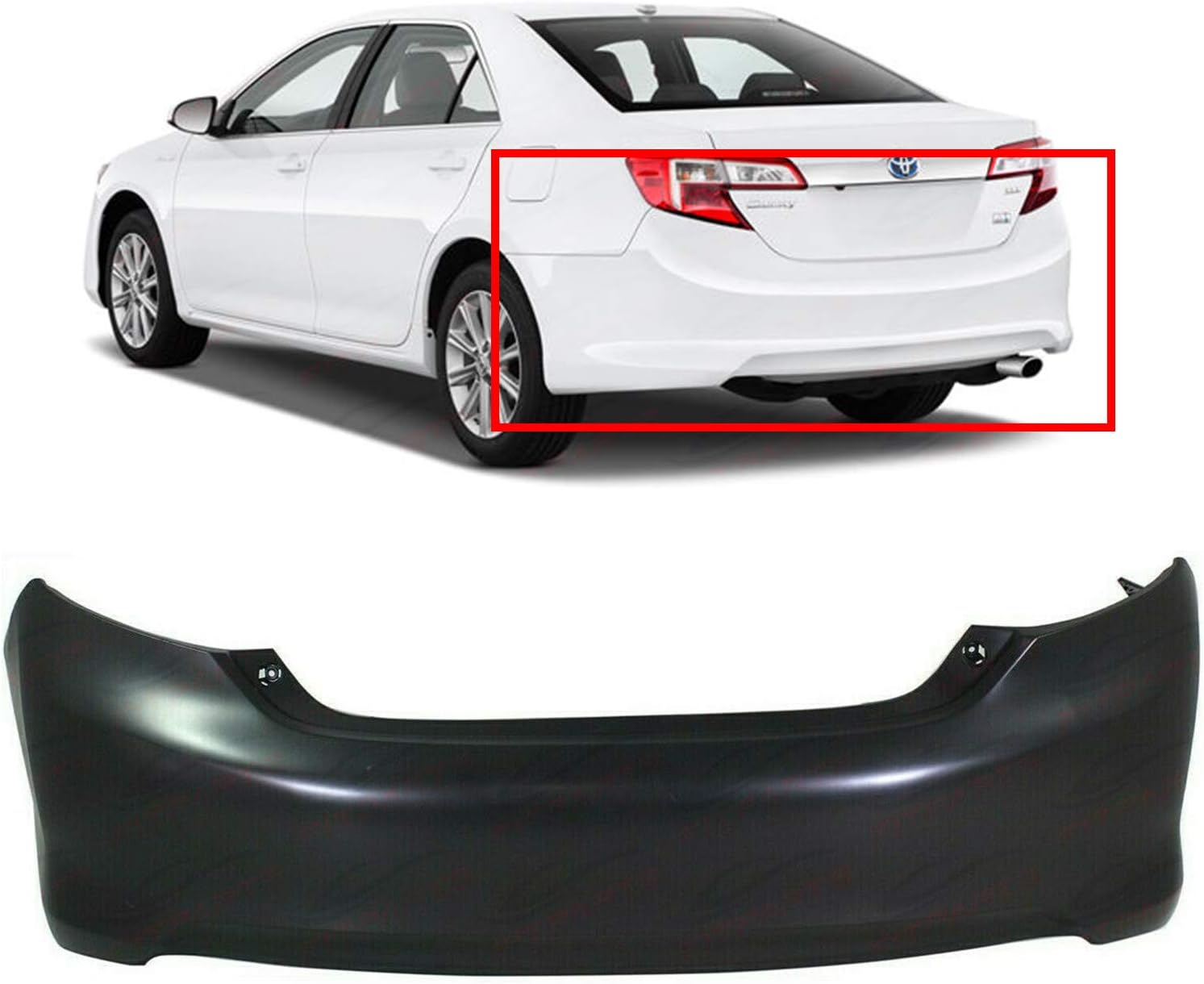 Amazon.com: Rear Plastic Bumper Cover Fascia For 2012-2014 Toyota Camry ...