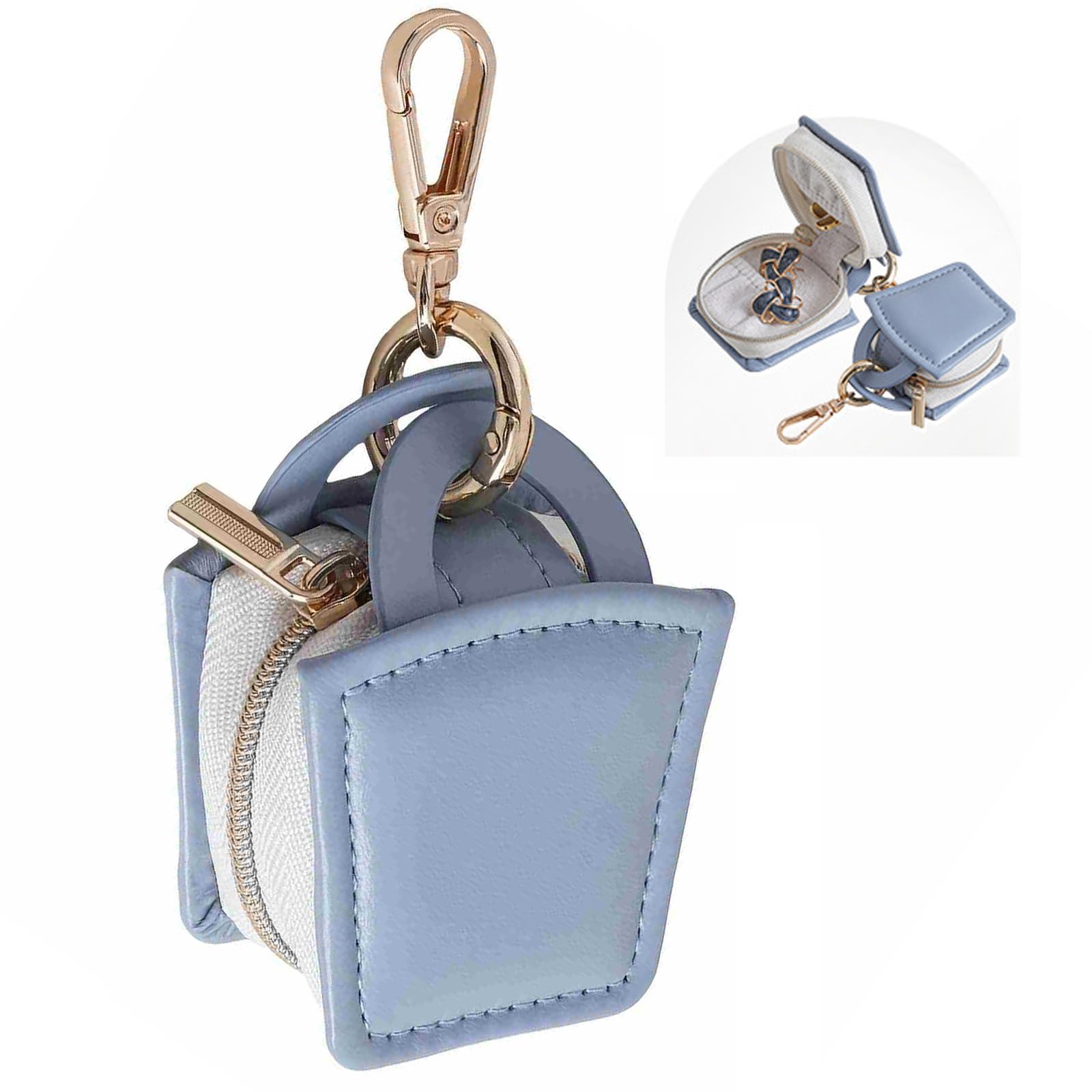 HIFILTURE Jewelry Ring Holder Keychain, Mini Portable Travel Ring ...