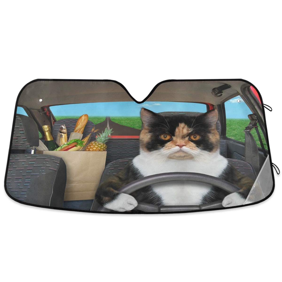 Oarencol Cat Driving Car Windshield Sun Shade Fun Animal Cool Foldable ...
