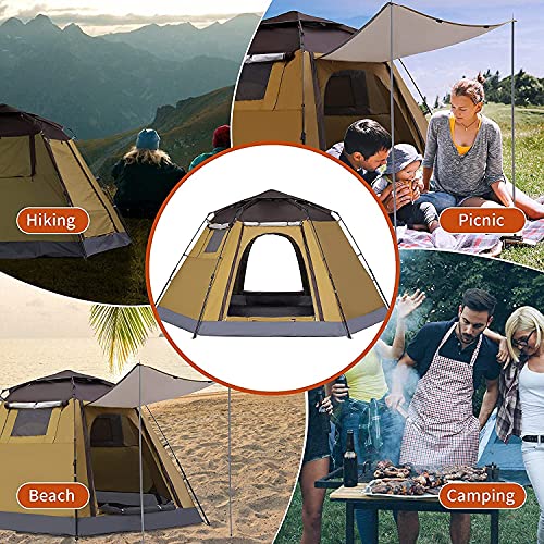 Extra Large Family Tent 4-6 Person Pop Up Cabin Tents Double Layer ...