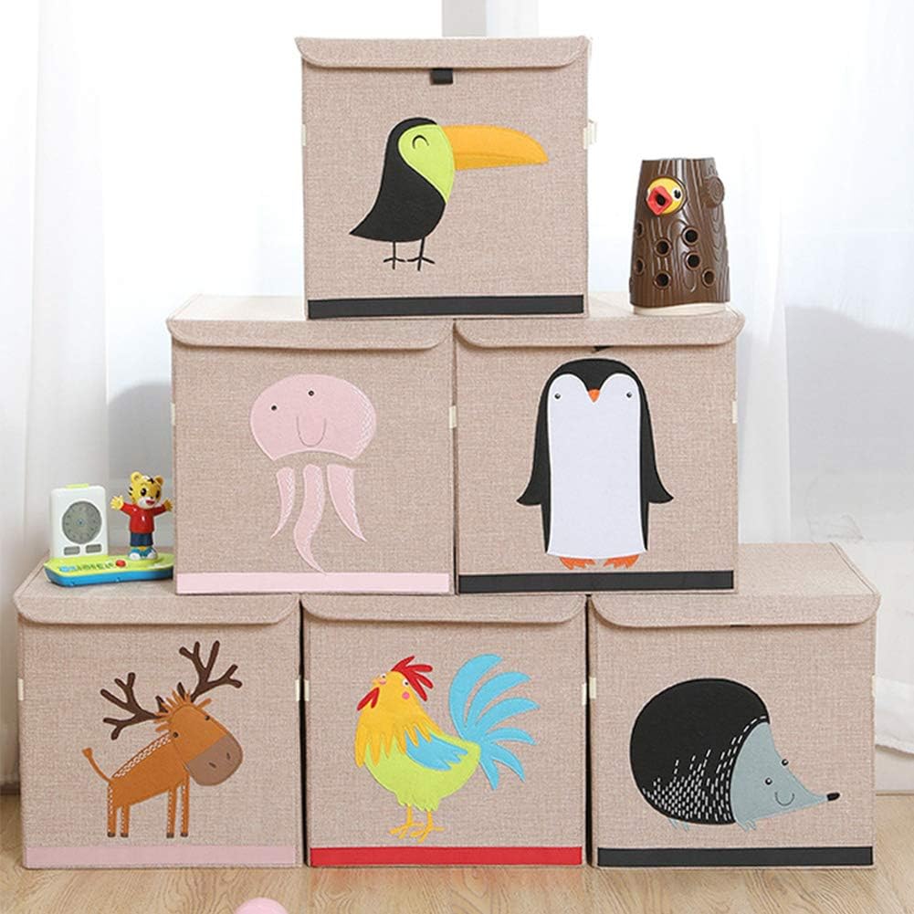 HNYG kid Storage Box With Lid Cotton And Linen Cloth Children’s Toy ...