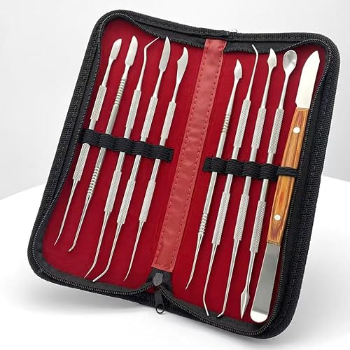 10 PCS Dental Wax Carving Tools Stainless Steel Waxing Modeling Kits ...
