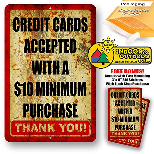 Credit Card Accepted with Minimum 10$ Purchase Metal Business Policy ...