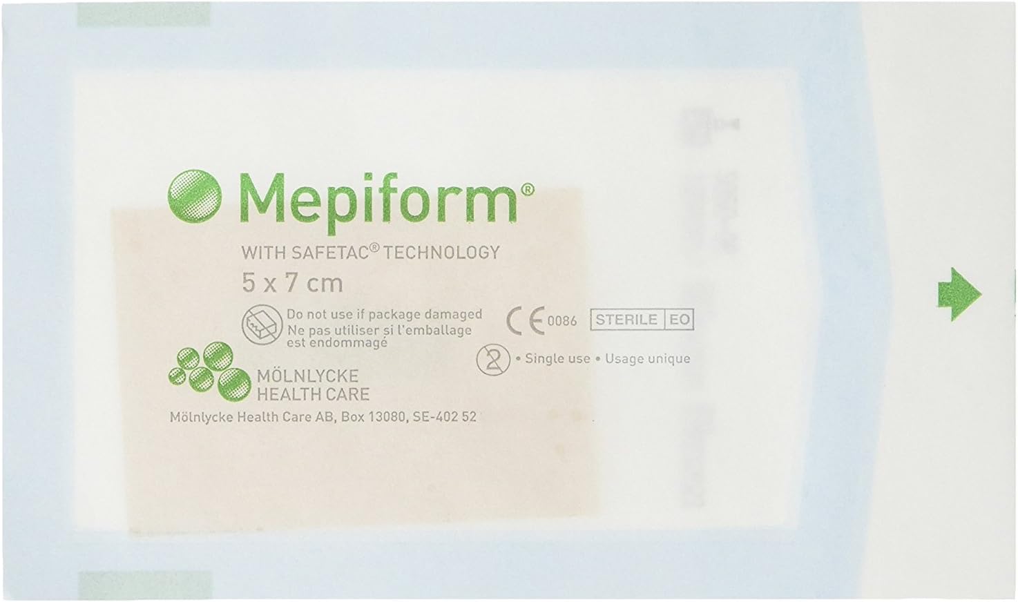 Molnlycke Mepiform Self-adherent Silicone Dressing 5X7,5cm, single ...
