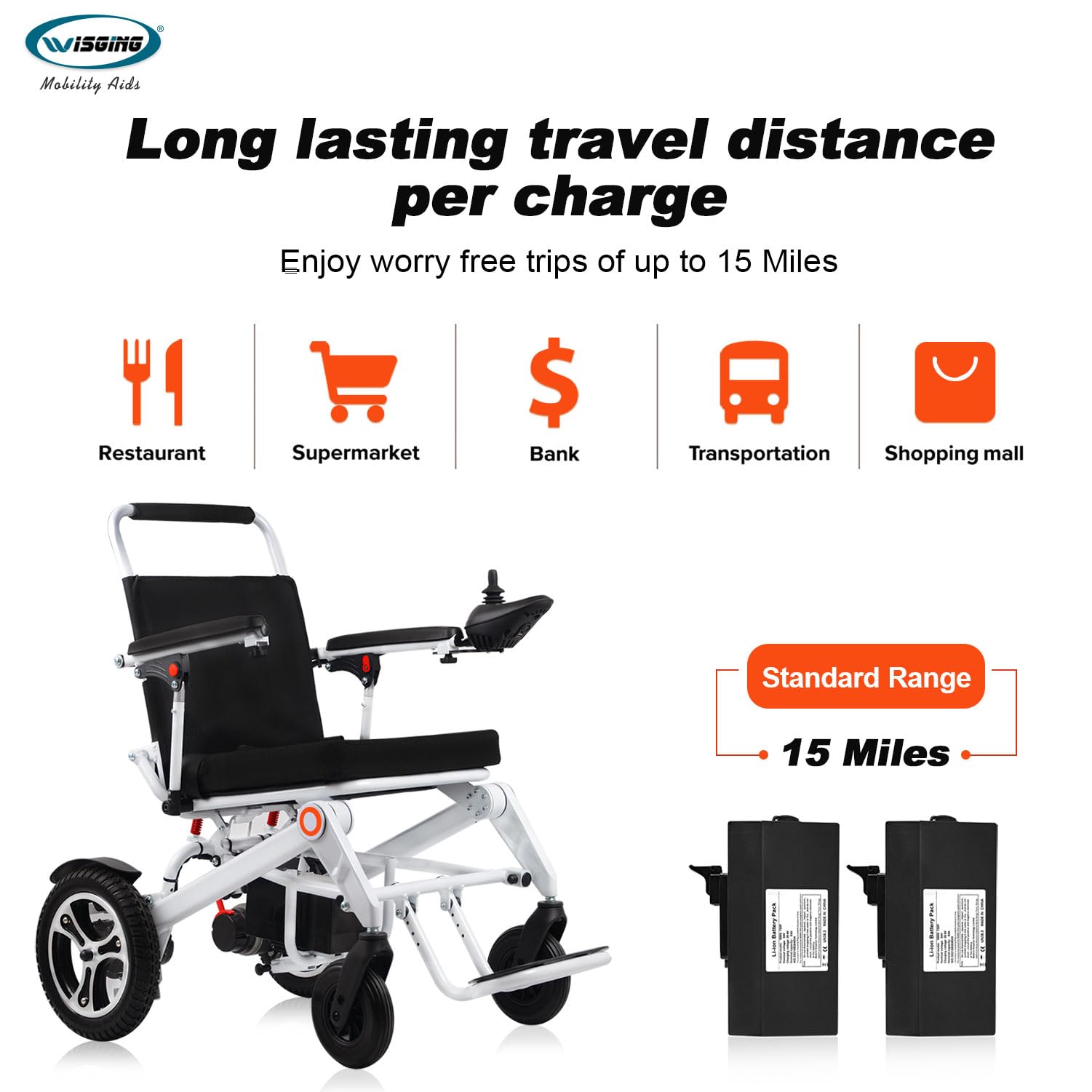 Mua WISGING Folding Electric Wheelchair - Lightweight Foldable Power ...