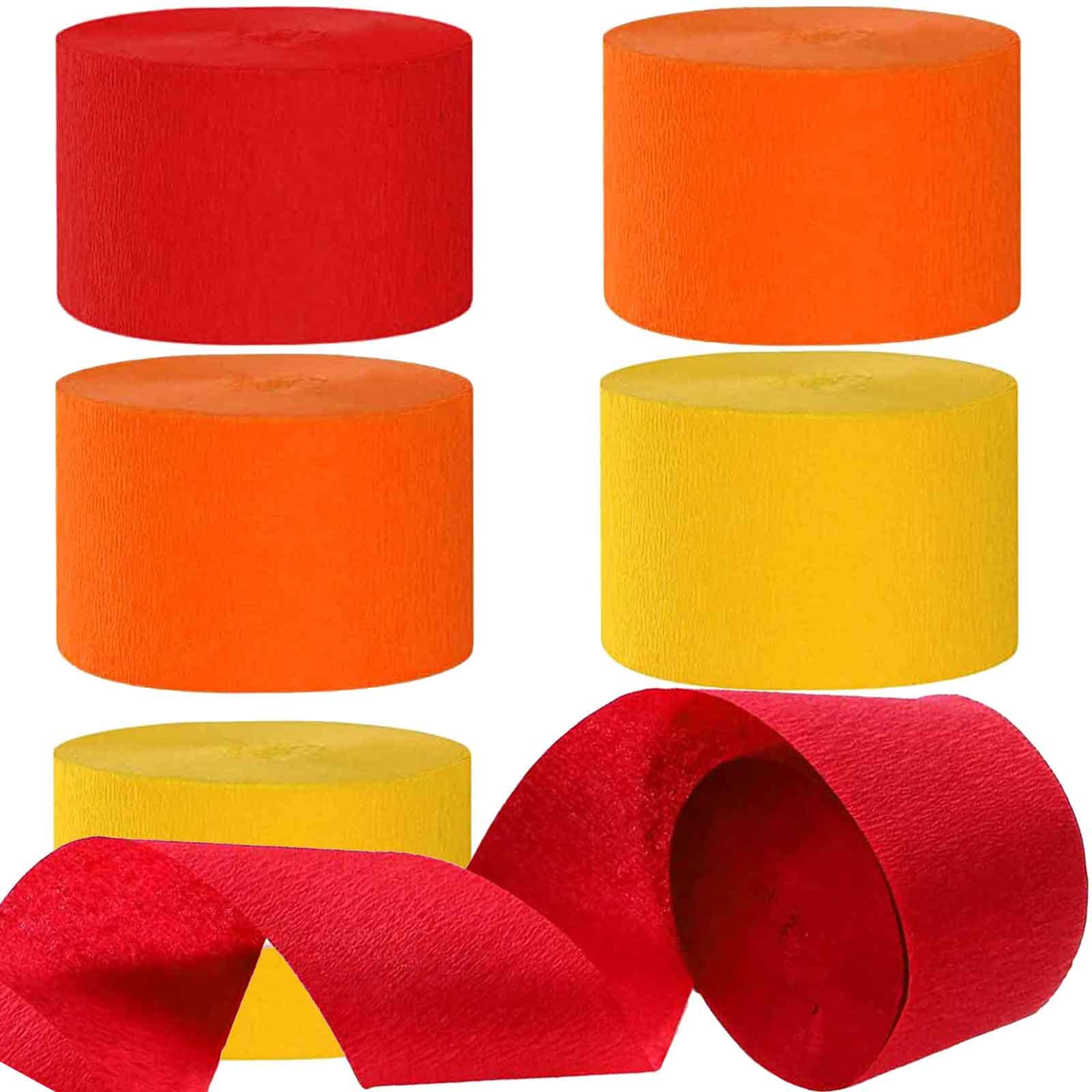 We Moment Red and Orange Yellow Crepe Paper Streamers 1.8 Inch Widening ...