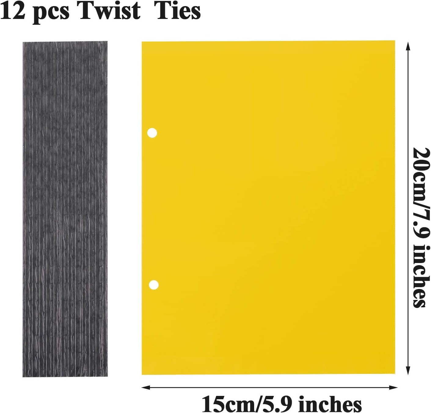 ELCOHO 12 Pieces Yellow Sticky Fly Traps Dual-sided Sticky Fly Catchers ...