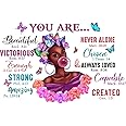 Amazon.com: Buiory Black Girl Wall Decals You are Beautiful Wall Stickers Inspirational Quote ...