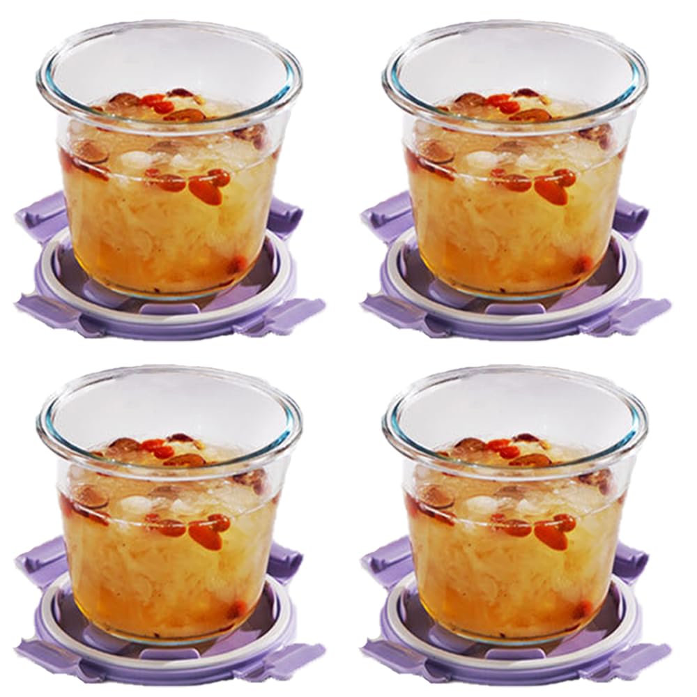 R.repad yay Glass Soup Containers with Lids, 3 Cup Round Glass Food ...