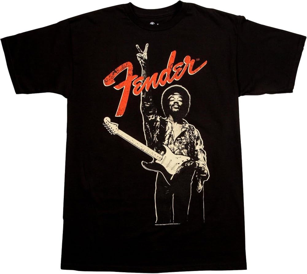 Amazon.com: Fender Jimi Hendrix Peace Sign T-Shirt: Musical Instruments
