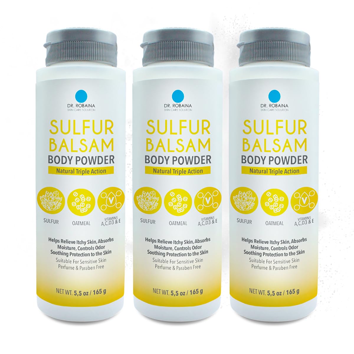 Dr. Robaina Sulfur Balsam Body Powder – Triple Action Powder for Itchy ...