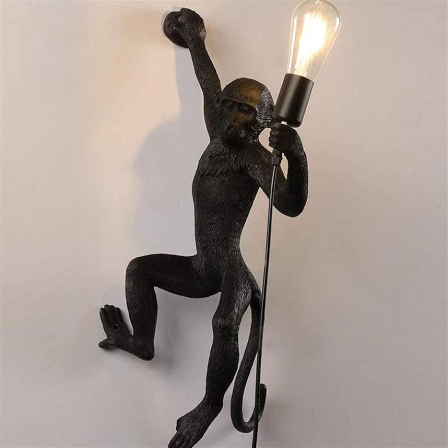Creativity Wall Lamp Monkey Shaped Design White Resin LED Wall Light ...