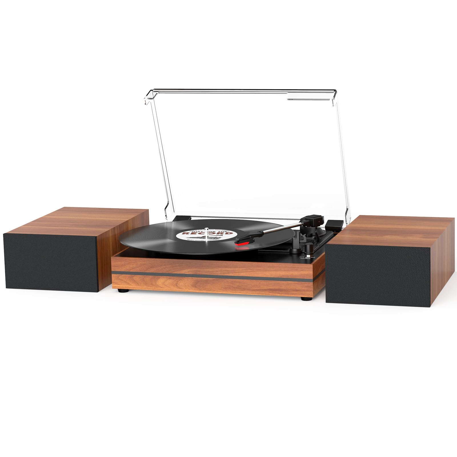 Vintage Record Player for Vinyl with External Speakers Belt-Drive Retro ...
