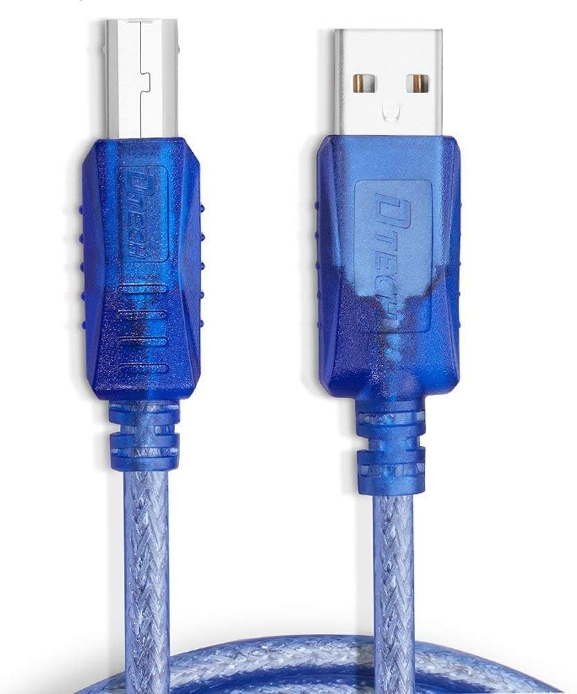DTECH Shielded USB 2.0 Printer Cable 6ft a Male to b Male Data Transfer ...