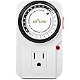 BN-LINK 24 Hour Plug-in Mechanical Timer Grounded, Accurate Heavy Duty ...