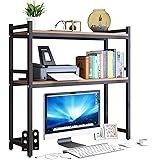 Amazon.com: XTESMS Desktop Bookcase for Computer Desk, 2-Tier ...