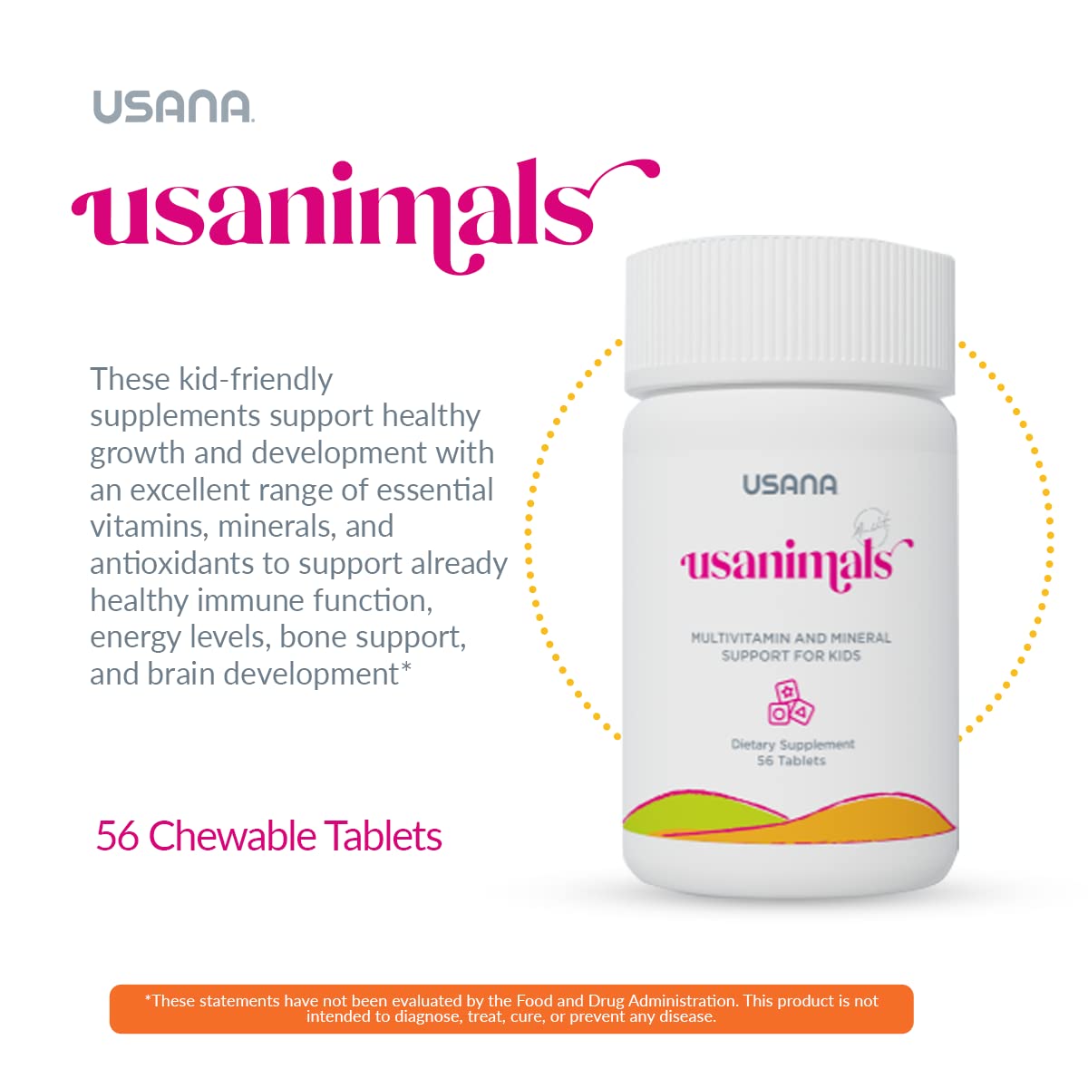 Mua USANA Usanimals Multivitamin for Kids - Daily Chewable Tablets with ...