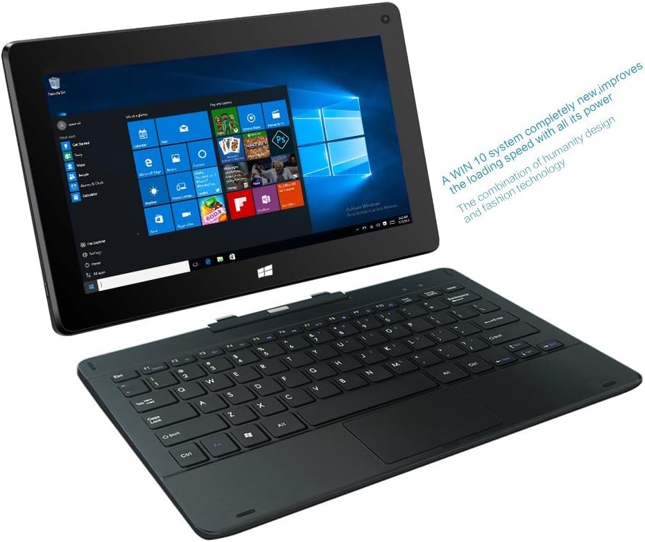 YUNTAB 11.6-Inch 2-in-1 Tablet with Smart Keyboard (Intel Atom 1.3 GHz ...
