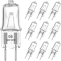 AHEVO G8 Light Bulbs 50W 120V Halogen Light Bulb G8 Base Bi-Pin 50W T4 ...