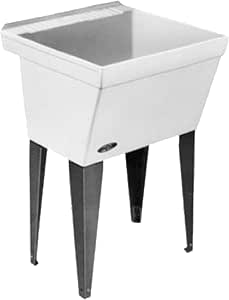 Mustee 17F Utilatub Laundry Tub Floor Mount, 23.5-Inch x 23-Inch, White ...
