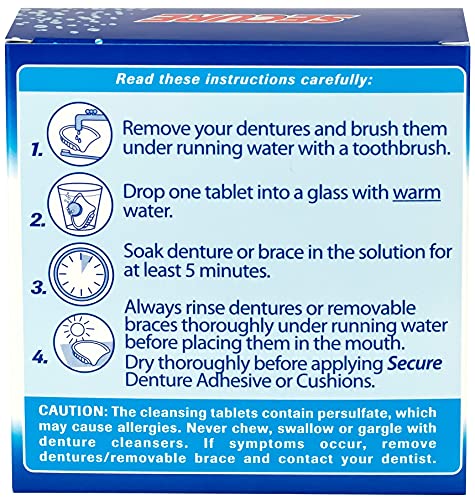 Secure Anti-Plaque Cleansing Tablets pH Formula Removes Odors, Stains ...