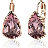 Amazon.com: Austrian Crystal Octagon Leverback Drop Earrings for Women ...
