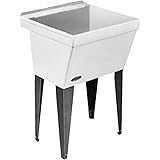 Mustee 15F Utilatub Laundry Tub Floor Mount, 23.5-Inch x 23-Inch, White ...