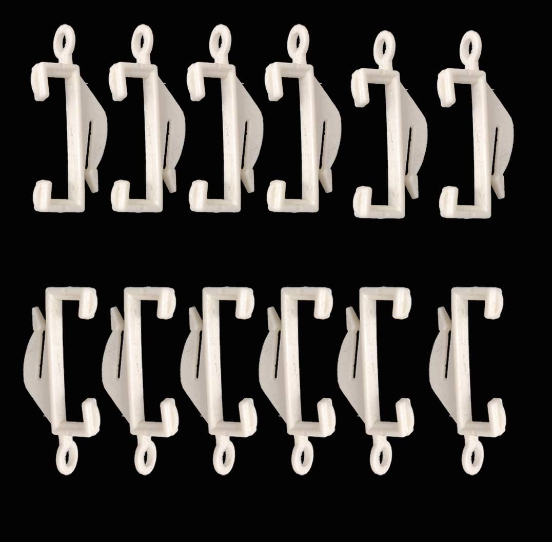 IPEAK Curtain Rail Track Glider Hooks Pack of 100 White Plastic Sliding ...