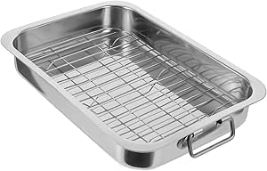Baking Tray Set 33x23x5 Baking Dish Rack Easy-Clean Nonstick for Oven ...