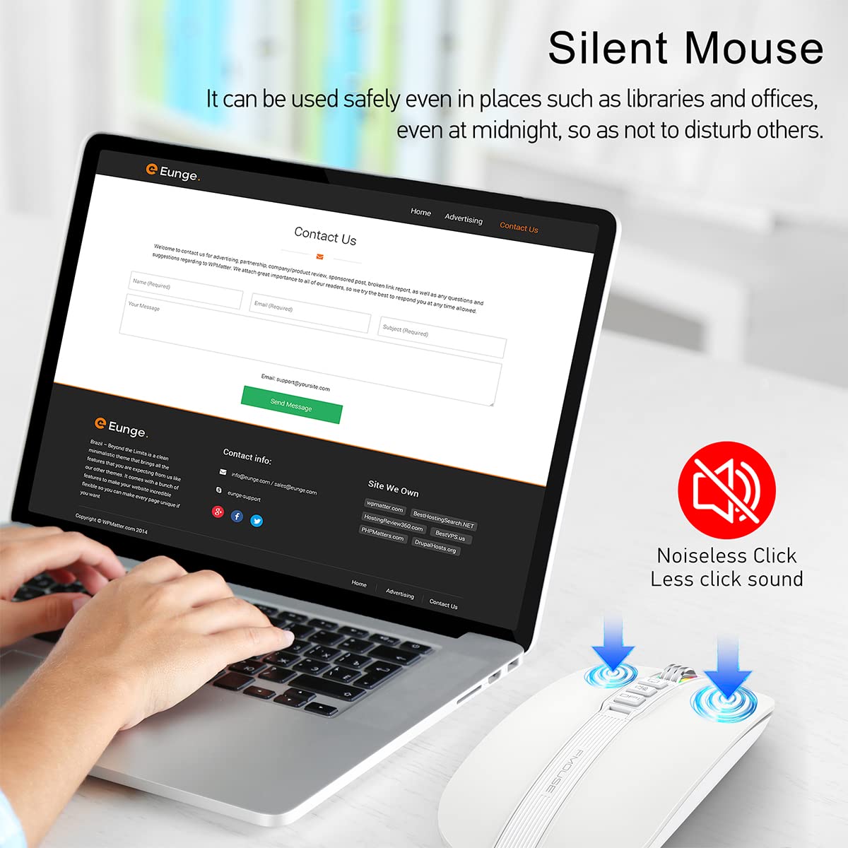 Mua Slim White Wireless Bluetooth Mouse with Multiple Buttons for One ...