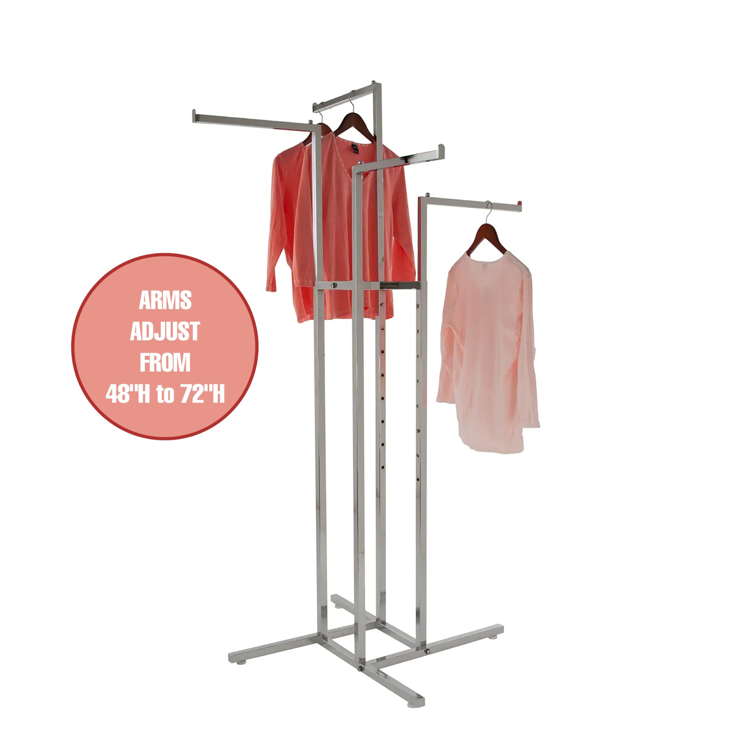 Mua K10 Heavy Duty 4 Way Clothing Rack, Adjustable Height Arms, Square ...