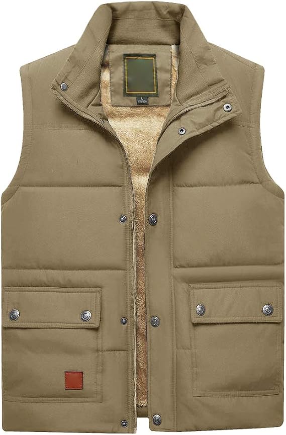 MAGCOMSEN Mens Gilet Fleece Lined Work Body Warmer Winter Thermal Golf ...