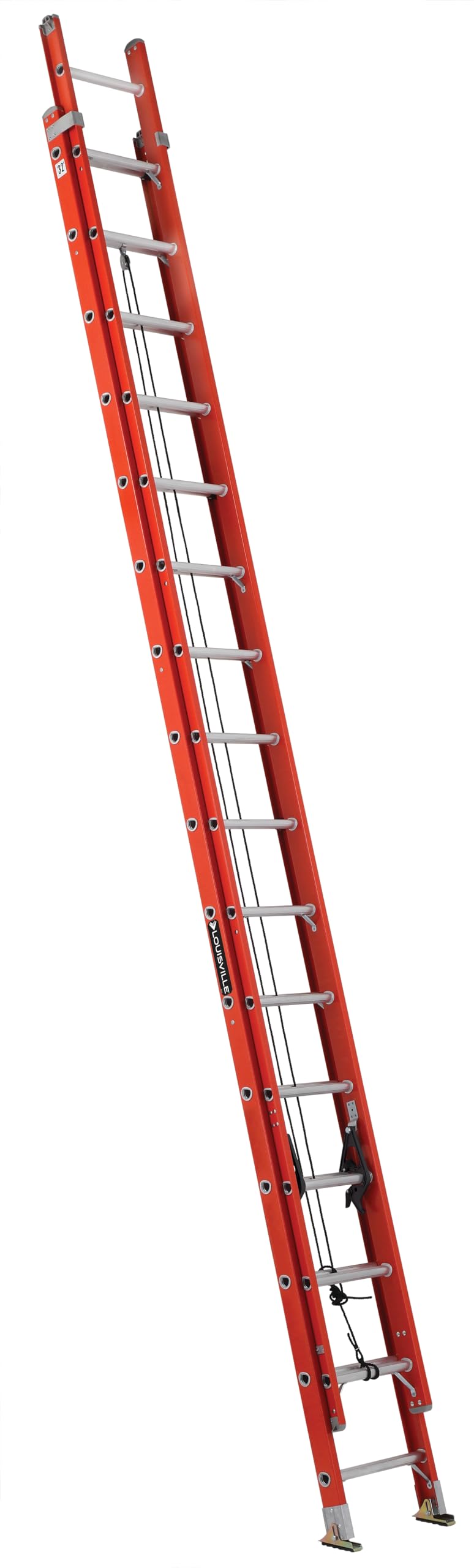 CRACKED FOOT Louisville Ladder 32-foot Fiberglass Extension Ladder, 300 ...