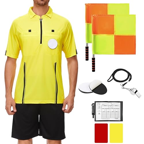 redgino Soccer Referee Kit Pro Soccer Referee Shirt Jersey,Ref Costume ...