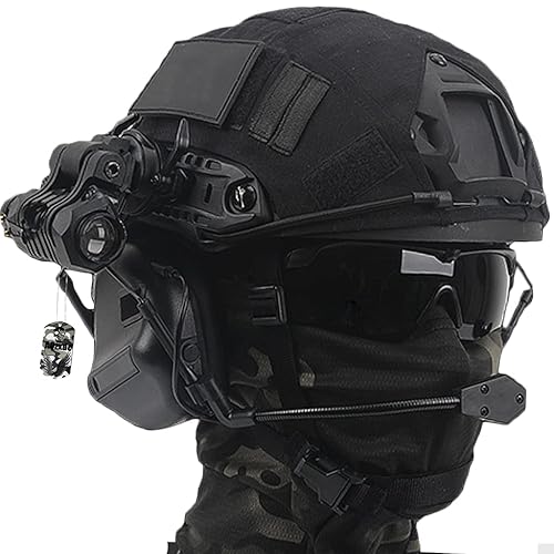 AQzxdc Airsoft Helmet Set, Wiht Tactical Headset & Goggles & NVG Mount & Telescope Model ...