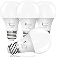 evelor A19 LED Light Bulbs,60 Watt Equivalent Daylight 5000K with E26 Base,Efficient 9W,800 ...