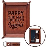 Amazon.com: INNObeta Papa Gifts Valet Tray, PU Leather Bedside Tray ...