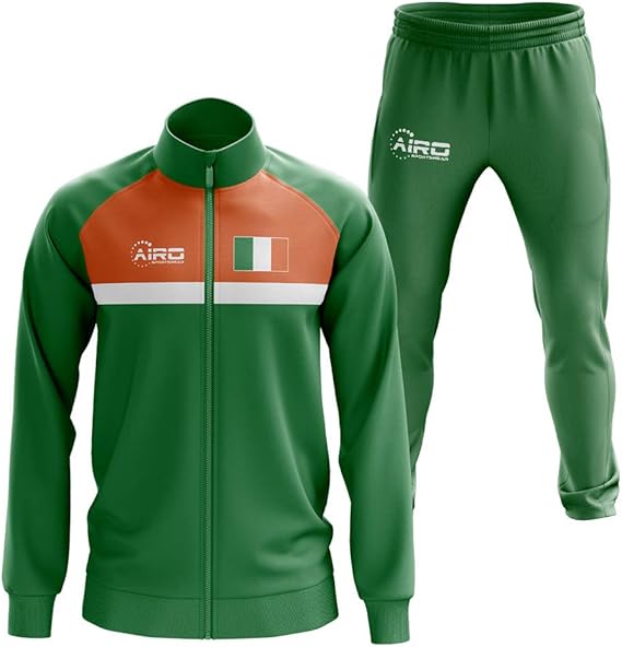 Airosportswear Ireland Concept Football Tracksuit (Green): Amazon.co.uk ...