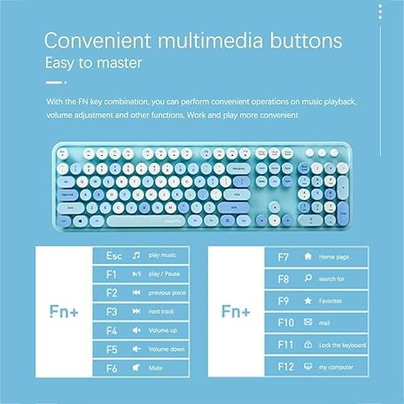 Mua Wireless Keyboard and Mouse Combo, Sweet Mixed Color Cute Keyboard ...