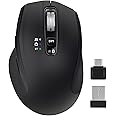 Amazon.com: CHHI Wireless Mouse with Bluetooth, USB-A, USB-C Receiver, Rechargeable, Full-Size ...